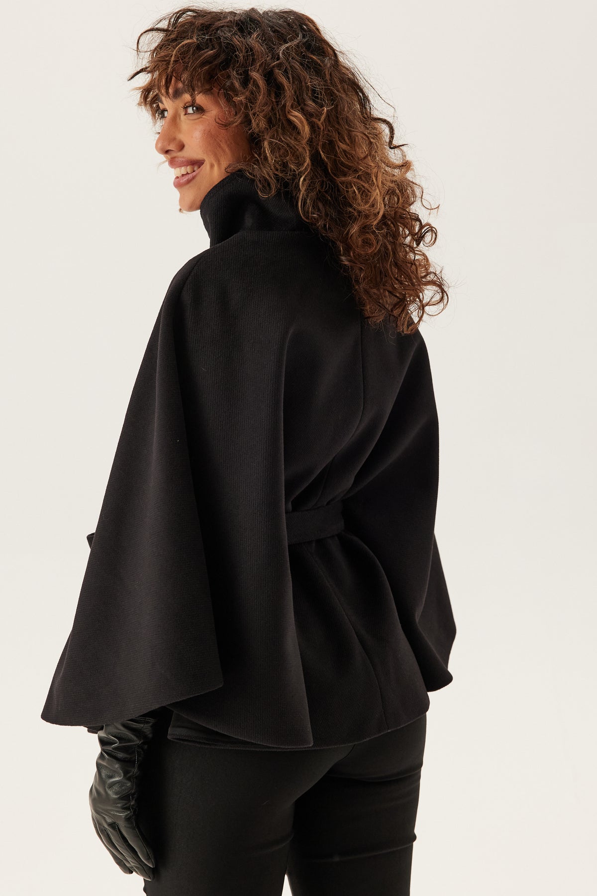 Bubbleroom - BUBBLEROOM - High Collar Cape Black