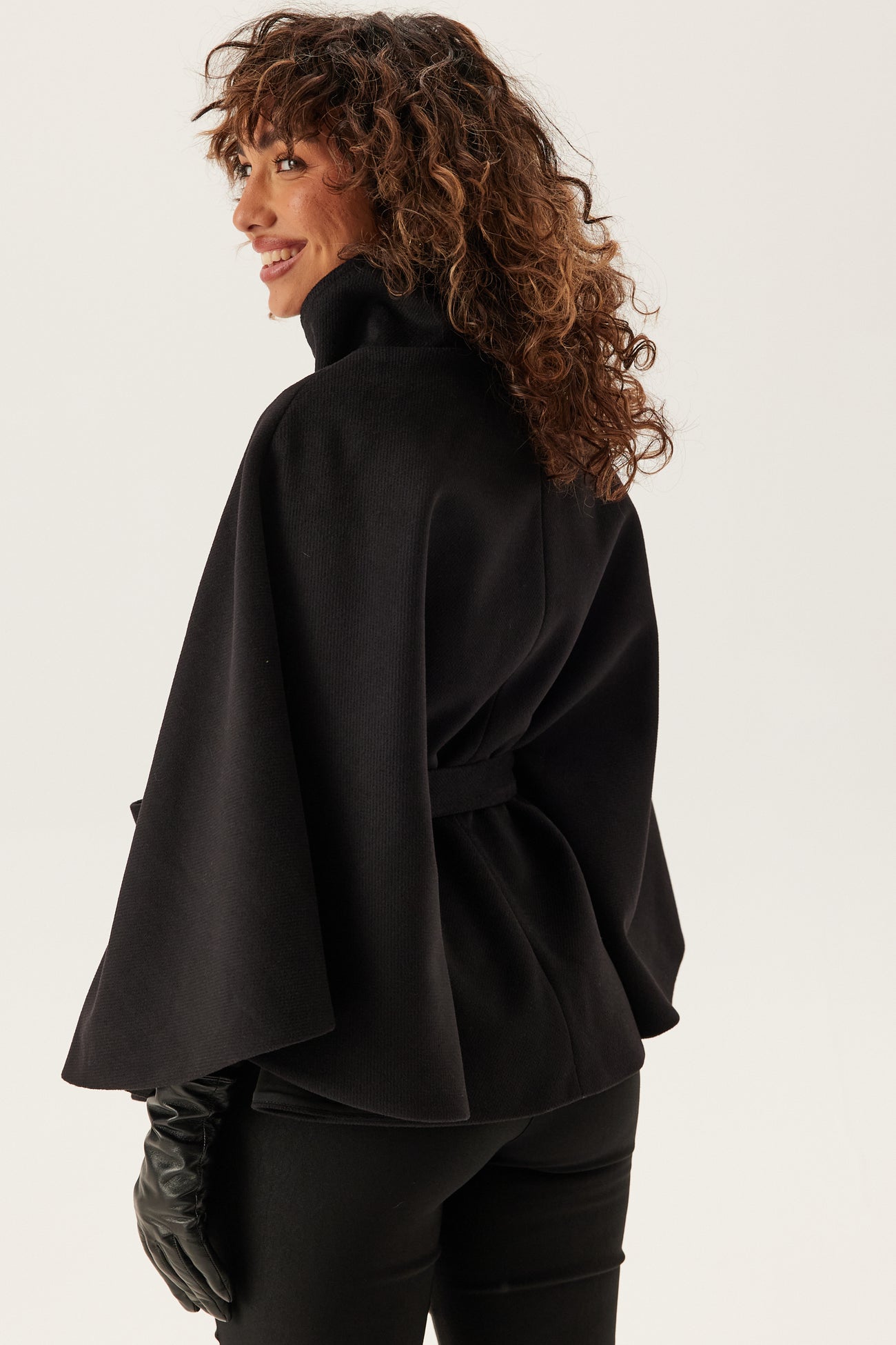 Bubbleroom - BUBBLEROOM - High Collar Cape Black