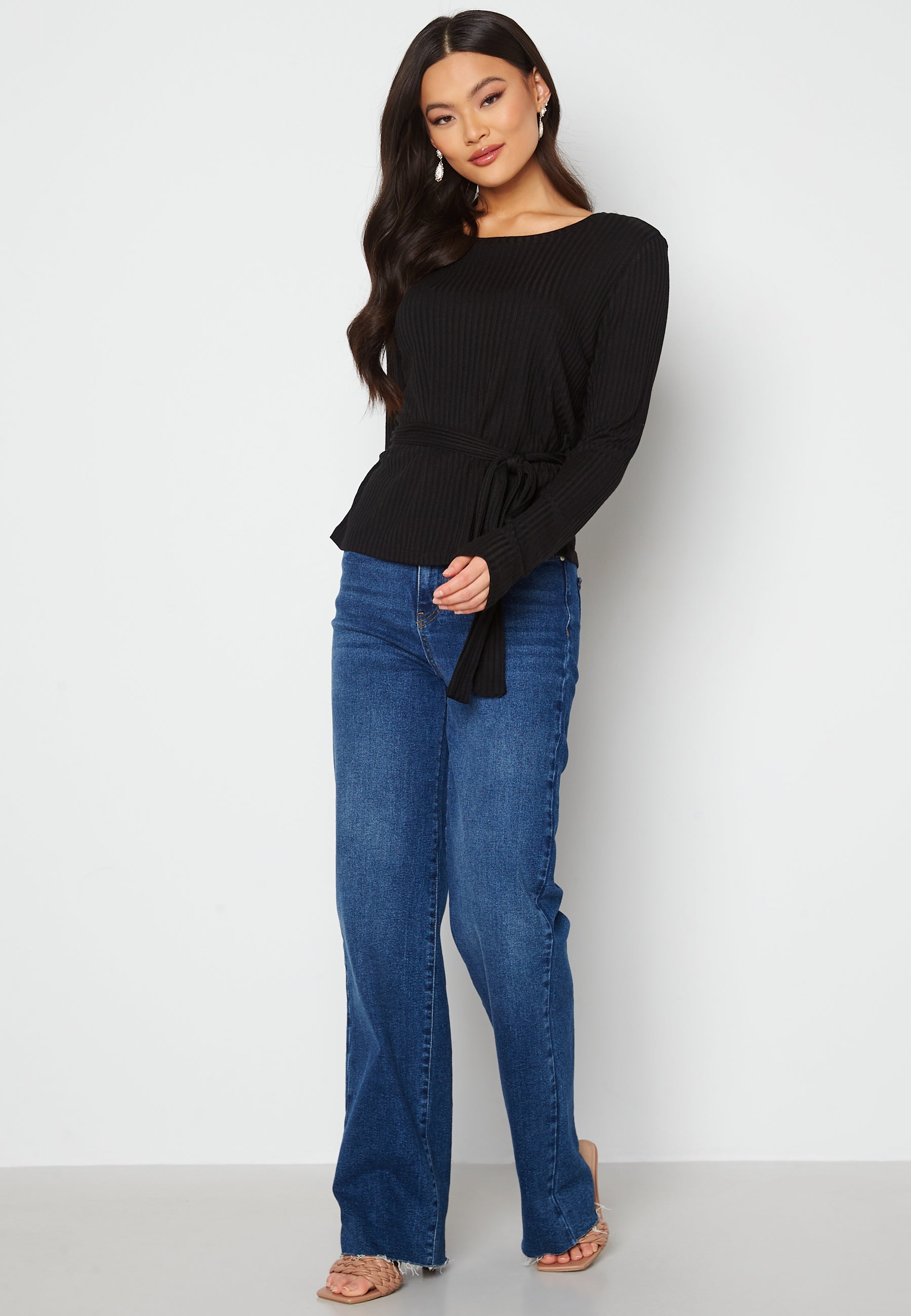 Bubbleroom – Isla fine knitted top – + SIZES – Black