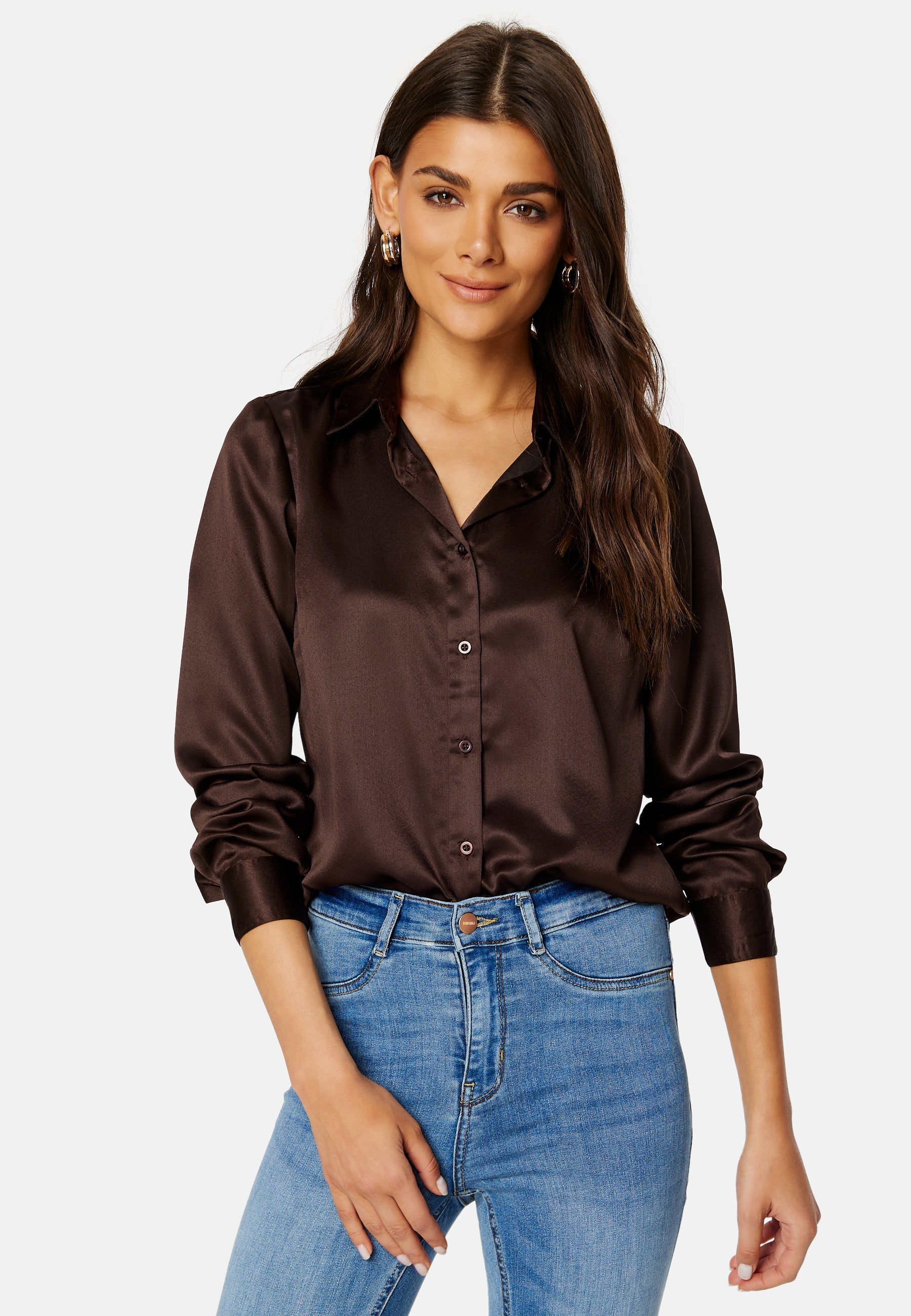 Bubbleroom – Nicole shirt – + SIZES – Brown