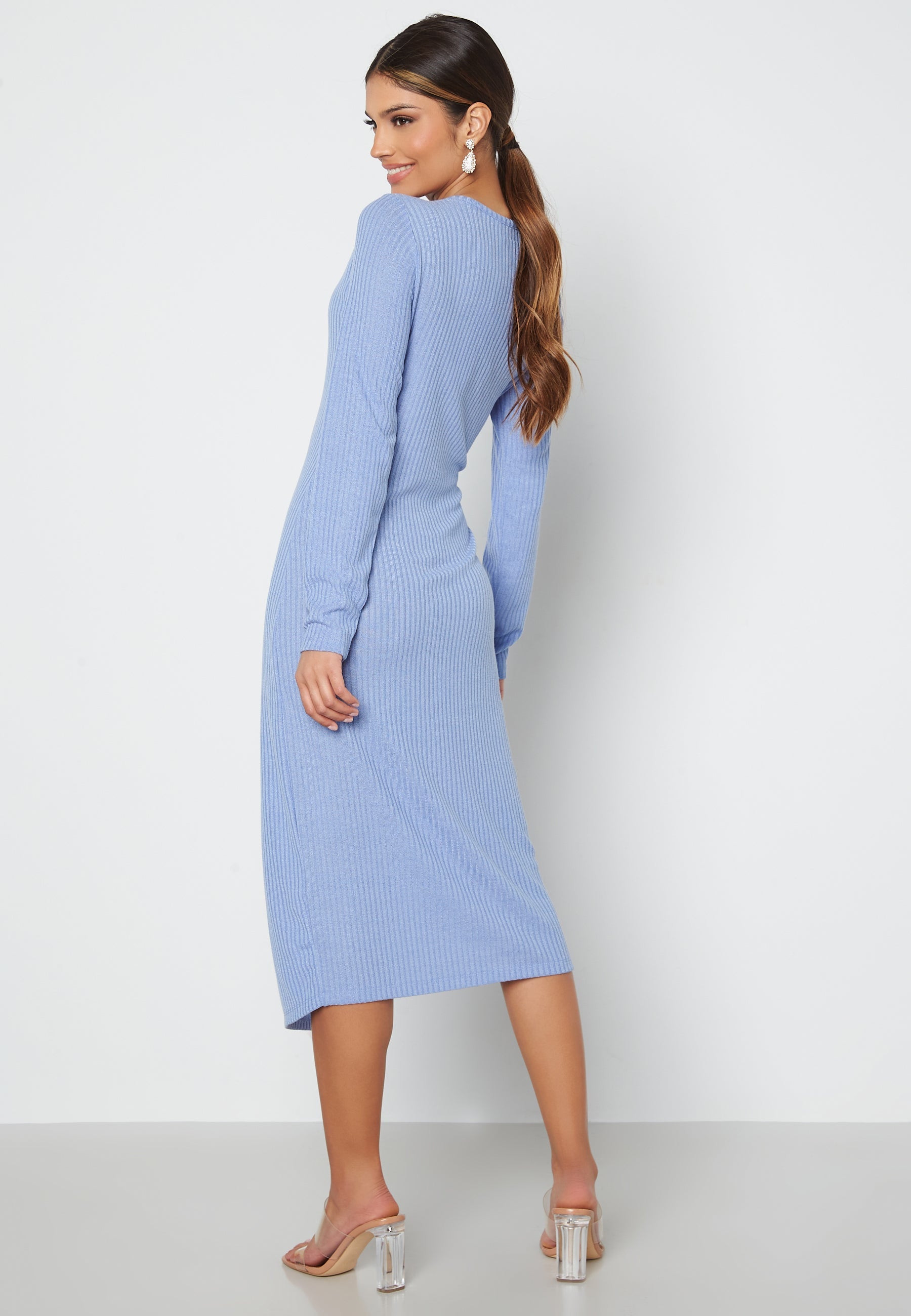 Happy holly – Karina fine knitted dress – + SIZES – Blue