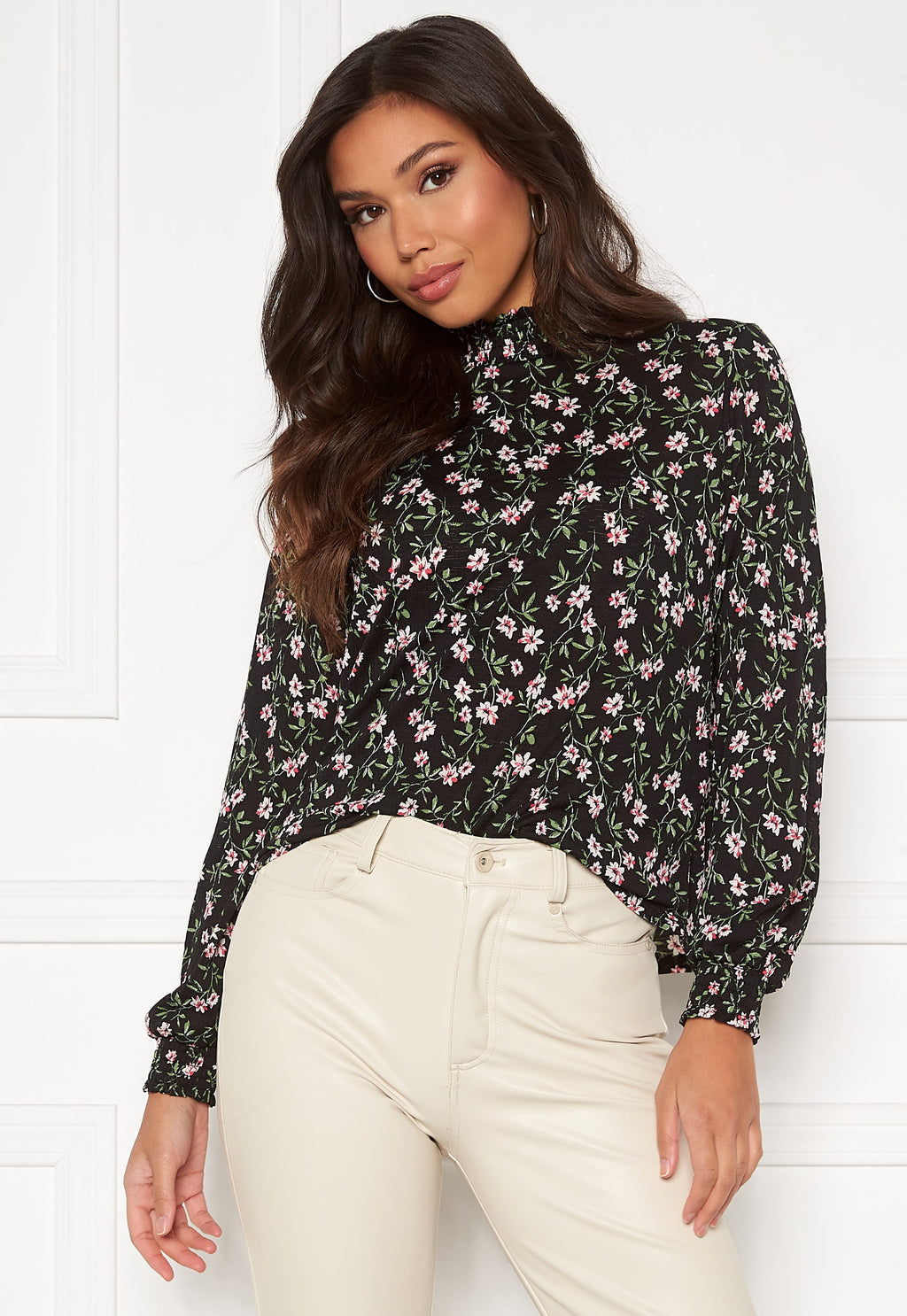 Only – Pella L/S Top – Blouses & shirts – Black / Multi / Patterned