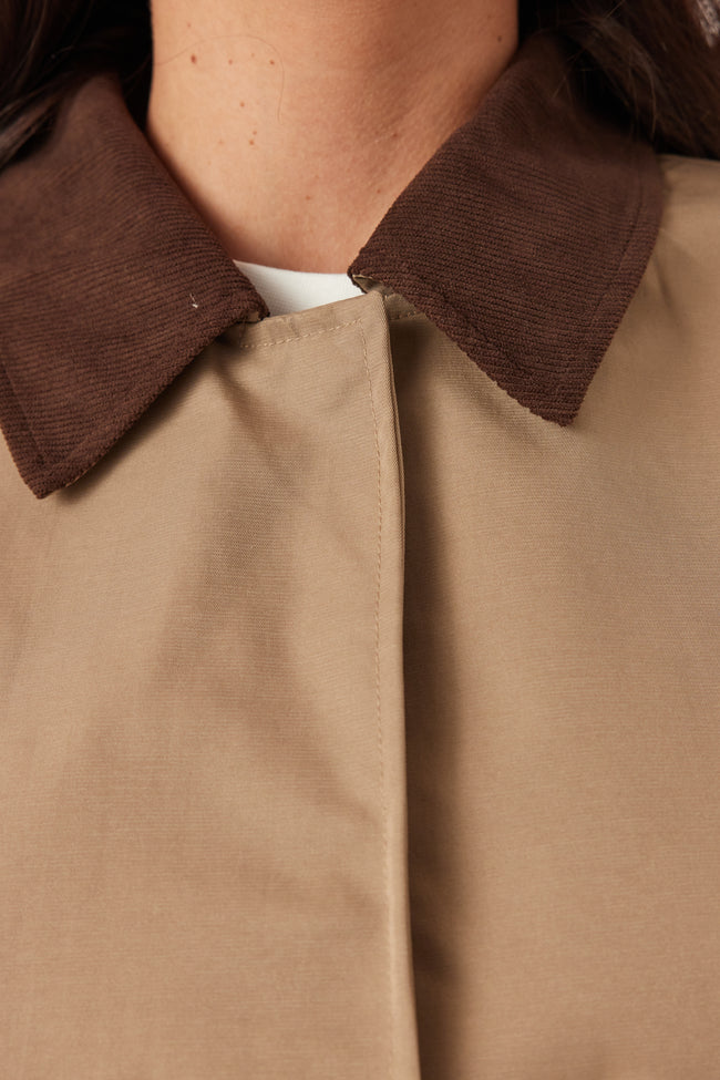 Pieces - Pieces - Pcjorma Short Light Jacket Greige Detail:Hot Fudge