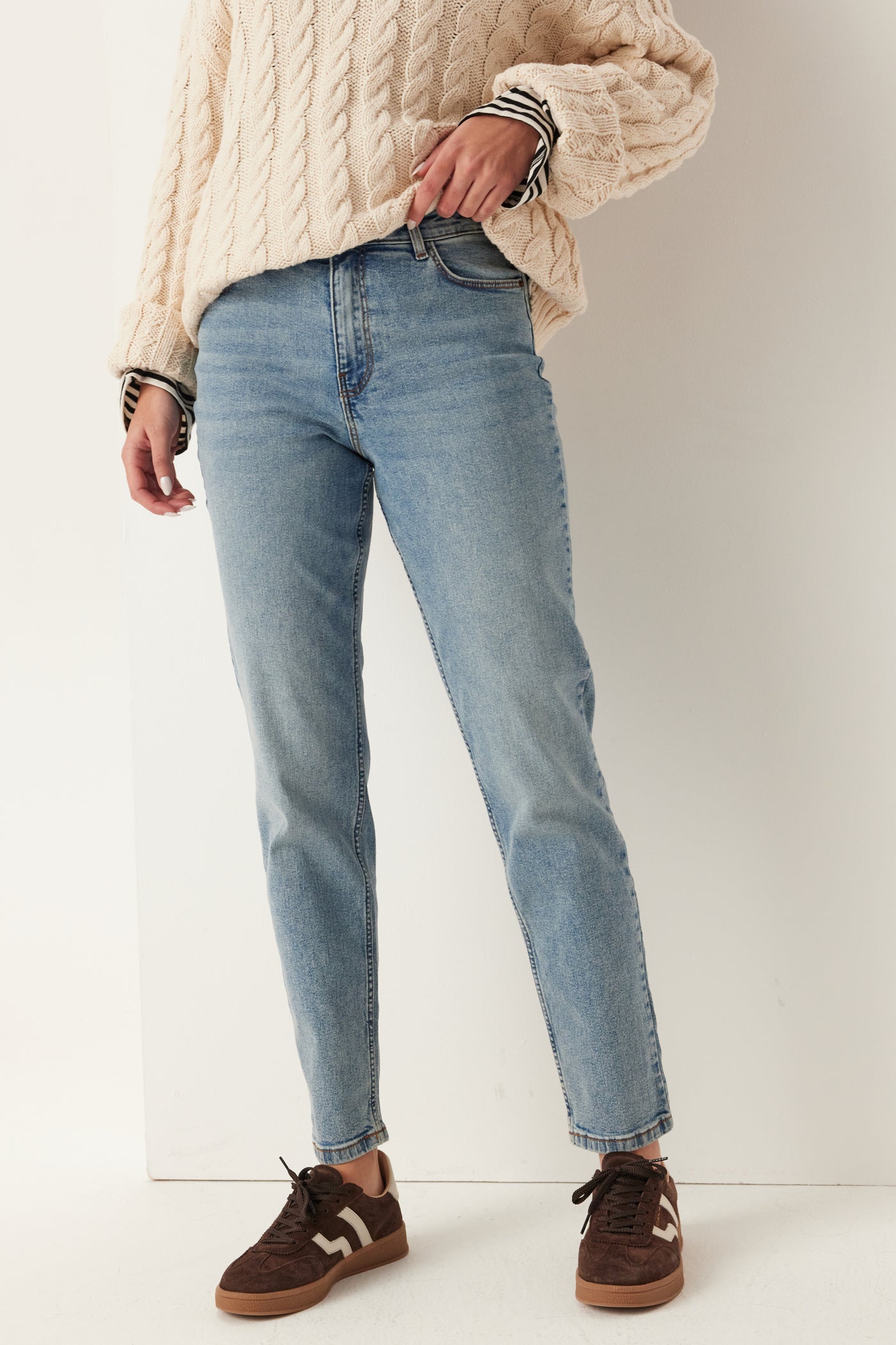 Pieces - Pieces - Pckesia Mom Hw Ank Jns Lb142 Light Blue Denim