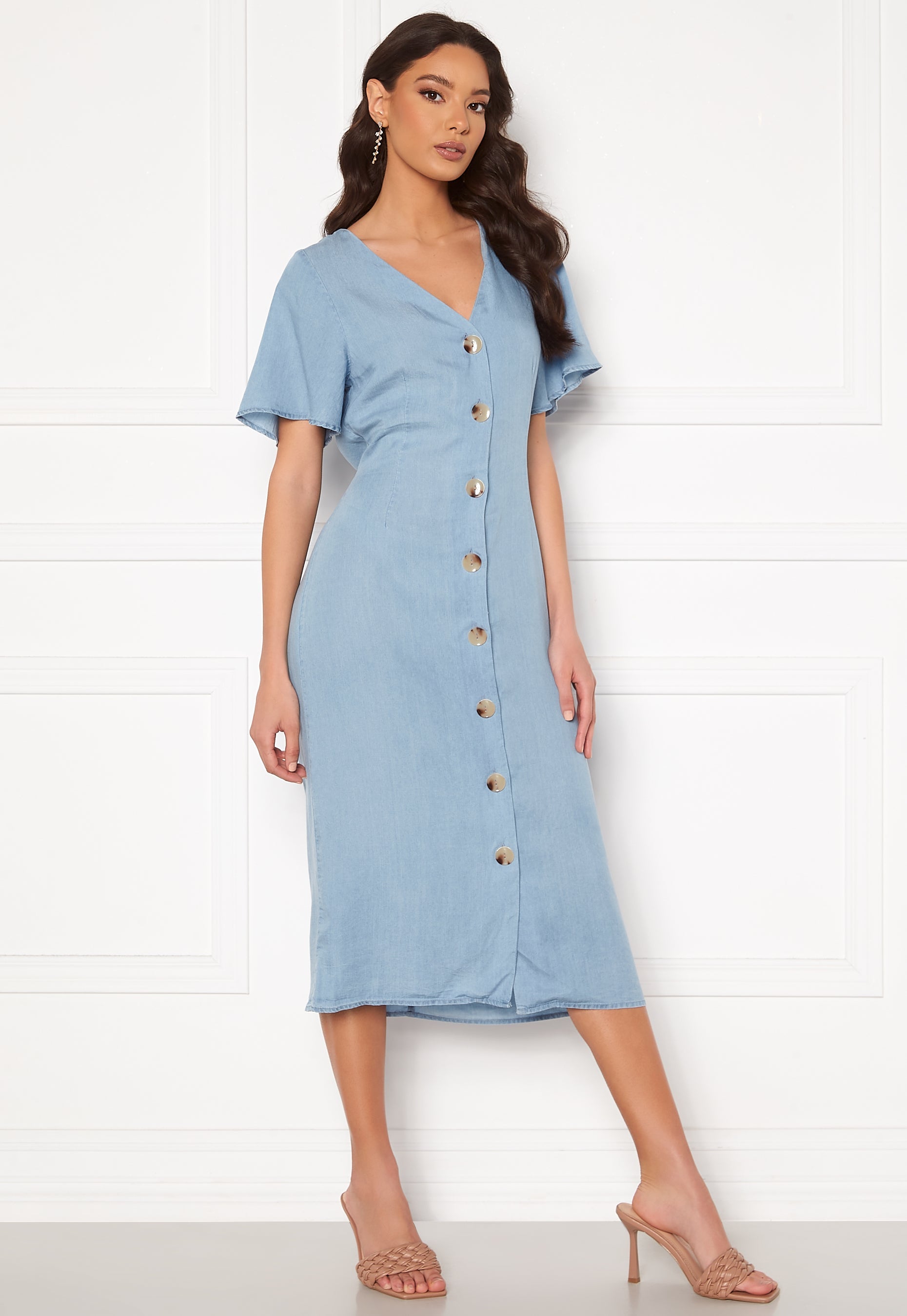 Vero moda – Viviana Ss Calf Dress – campaign-outlet – Blue